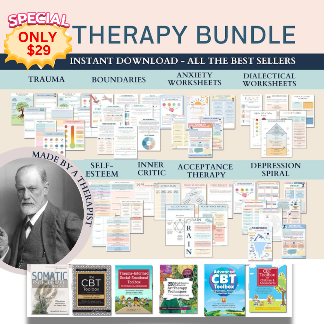 Mental Health Therapy Worksheet Bundle: Psychology Resources for Inner ...