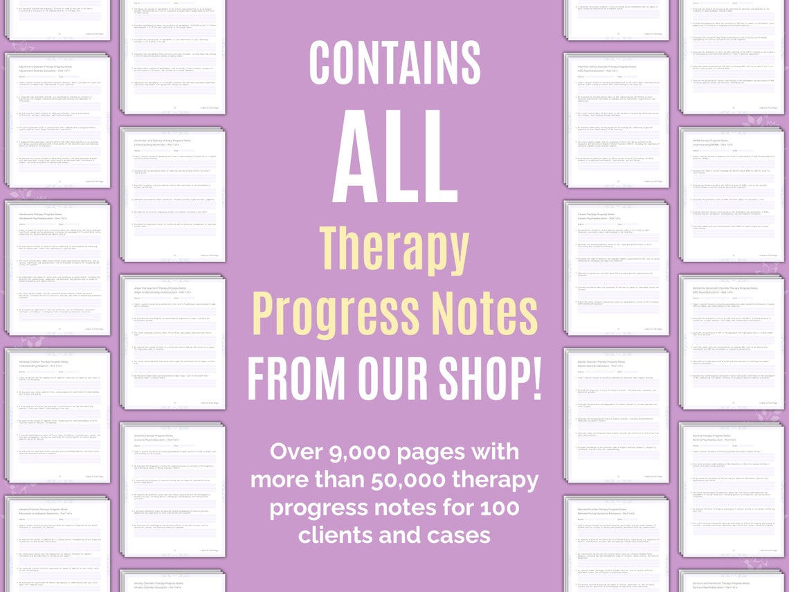 Therapist Progress Note Templates MEGA BUNDLE | Therapy, Counseling, M ...